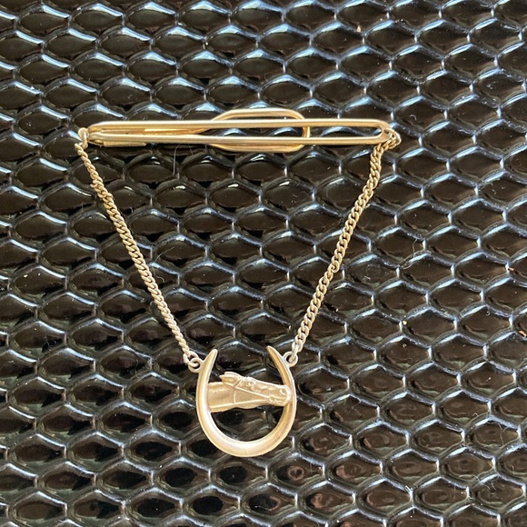 SWANK | Accessories | 93s Vintage Swank Tie Bar Wchain Horse And Lucky ...